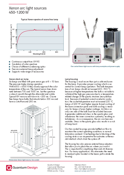Xenon light sources (Xe) Quantum Design Europe | Quantum Design